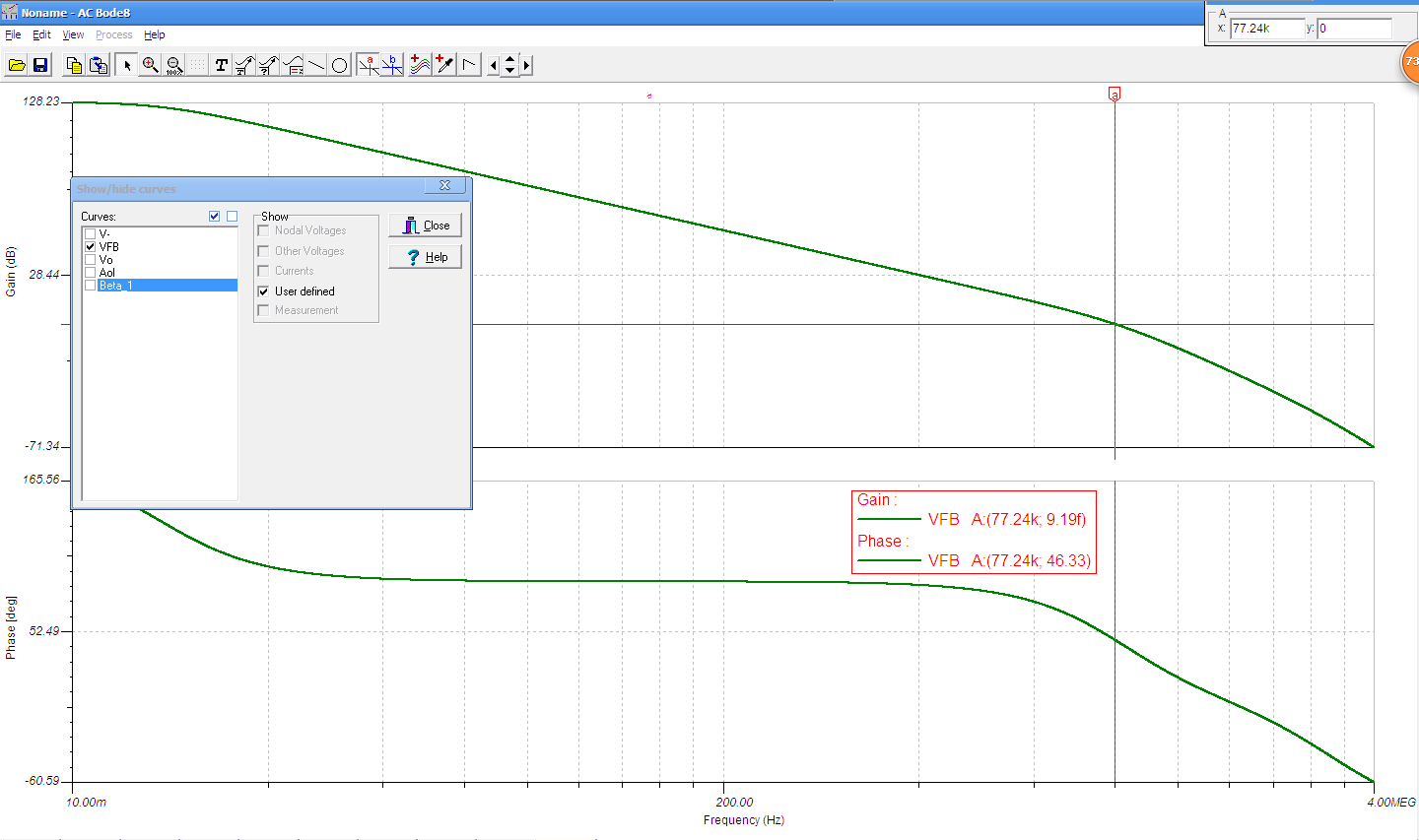 继续求助使用仿真软件tina进行稳定性分析时用几种不同方式出现了较大的相位裕度差异的原因，上一次john Xu先生帮我解决了这次又遇到新问题