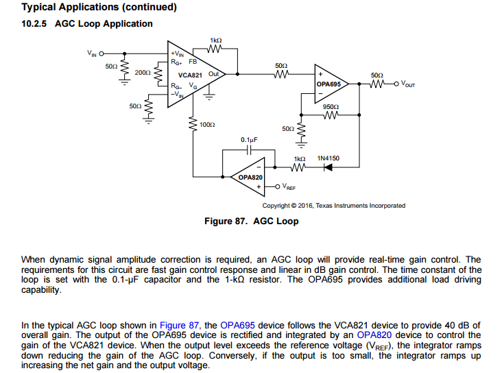 VCA821的AGC电路原理分析 - 放大器论坛 - 放大器 - E2E™ 设计支持