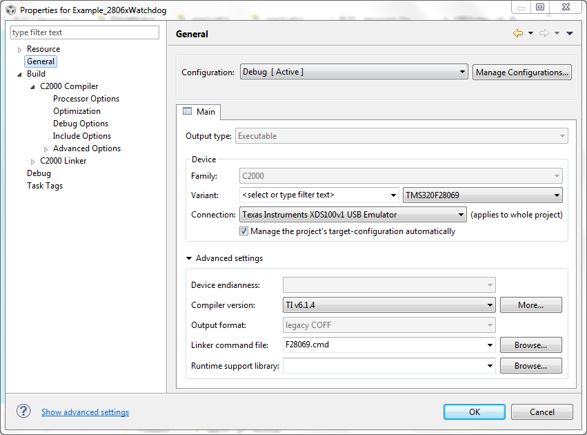 我自己构建了c2000-f28027的工程，编译后总是提示如下错误，我查了很多资料，都没有解决，能给我解决和解释一下吗，谢谢 - TI论坛 ...