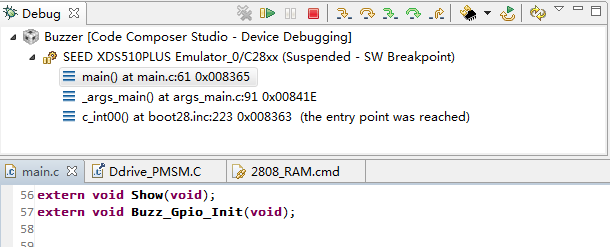ccs5.5 debug仿真，第一次能运行，复位后，就不行运行了，显示出错 - C2000™︎ 微控制器论坛 - C2000 微控制器 - E2E™ 设计支持