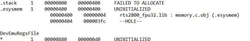 DSP28335: CCS编译后，stack内存分配问题：FAILED TO ALLOCATE - 处理器论坛 - 处理器 - E2E™ 设计支持