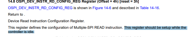 TDA4VM: The I/OS of the OSPI module are connected to an external SPI device as a legacy SPI mode ...