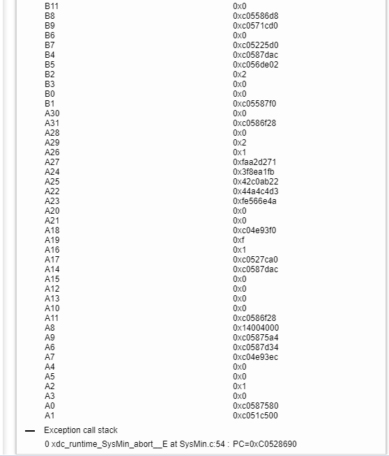 ti.sysbios.family.c64p.Exception: line 256错误原因是什么？该怎么解决？ - 处理器论坛 - 处理器 - E2E™ 设计支持
