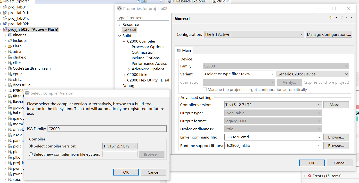 lab02c编译出错 - C2000™︎ 微控制器论坛 - C2000 微控制器 - E2E™ 设计支持