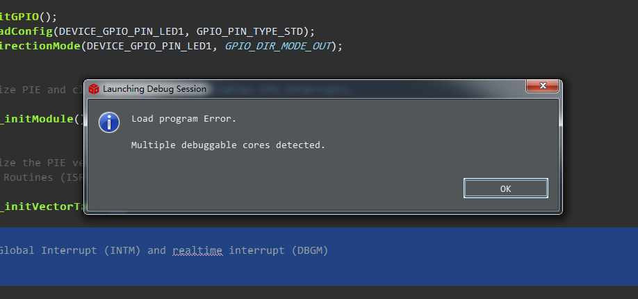 CCS10点击run>select program to load时出现Multiple debuggable cores detected ...