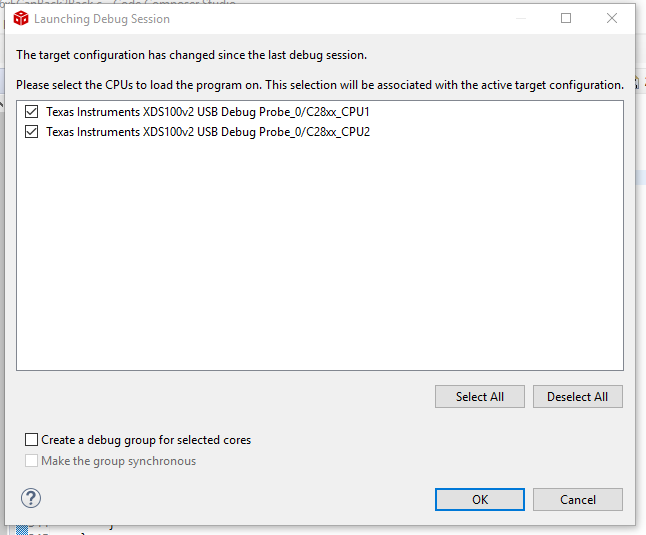 Ccs831如何实现对芯片tms320f28377d的双核调试？ C2000™︎ 微控制器论坛 C2000 微控制器 E2e™ 设计支持