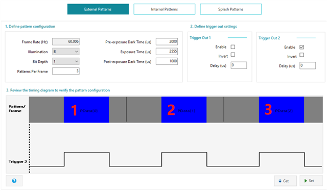 DLP3010EVM-LC: 通过External Pattern 获取多幅1bit图像得问题 - DLP®︎ 产品论坛 - DLP 产品 ...