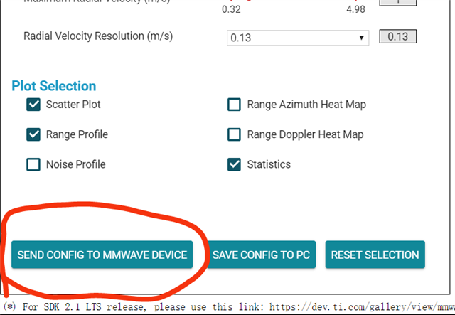 IWR1642BOOST: 关于使用mmWave_Demo_Visualizer 发送配置文件的问题 - 传感器论坛 - 传感器 - E2E™ 设计支持