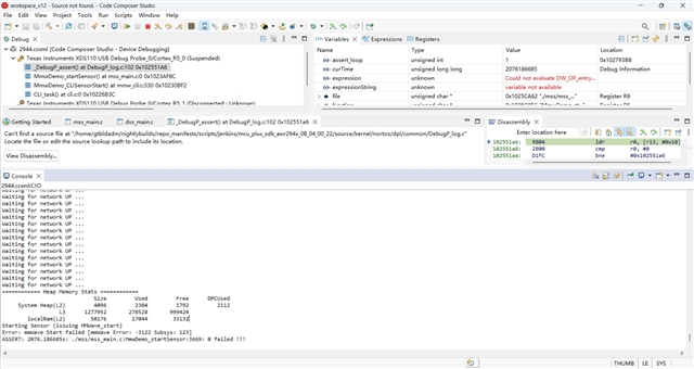 AWR2944EVM: MMW DEMO TDM mmWave Start failed! - 传感器论坛 - 传感器 - E2E™ 设计支持