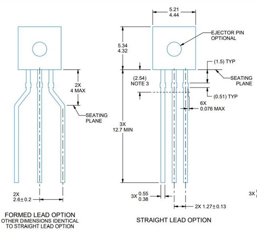 LM19: LM19CIZ/LFT4 and LM19CIZ/NOPB Difference - 传感器论坛 - 传感器 - E2E™ 设计支持
