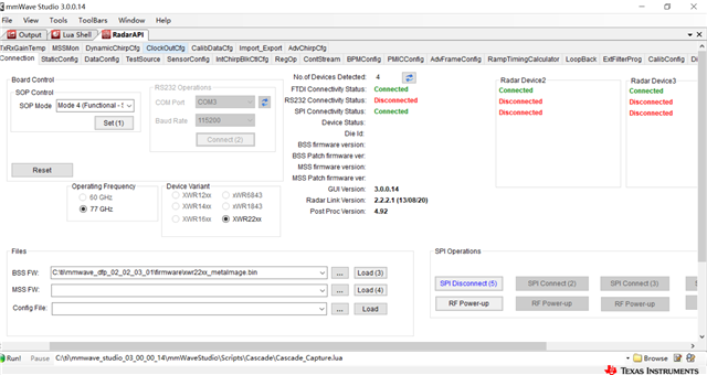 MMWCAS-DSP-EVM: AWR2243级联开发板数据捕捉设置 - 传感器论坛 - 传感器 - E2E™ 设计支持