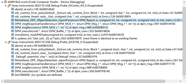 AWR1843BOOST: AWR1843BOOST调试autotoolbox demo工程问题 - 传感器论坛 - 传感器 - E2E™ 设计支持