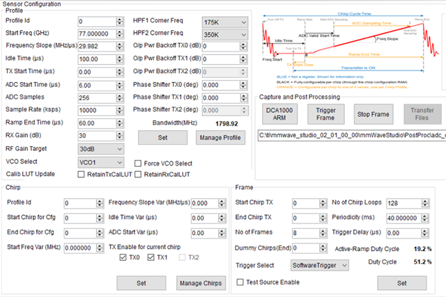 IWR1642BOOST: 使用mmWaveStudio,同一位置不同SampleRate设置，Studio解析出来的距离不同 - 传感器论坛 ...