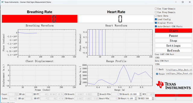 IWR1642BOOST: mmwave_automotive_toolbox_3_0_0 VitalSignsRadar_Demo - 传感 ...