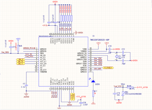 TMS320F280025: 原理图Review - C2000™︎ 微控制器论坛 - C2000 微控制器 - E2E™ 设计支持