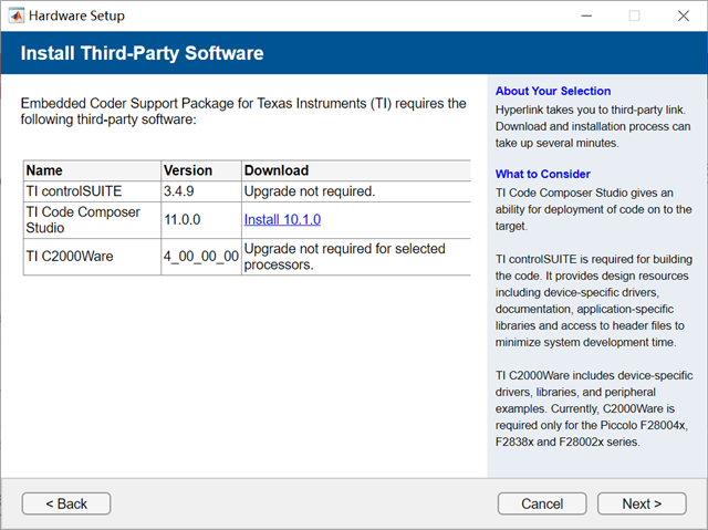 Tms320f28379d Matlab2021a链接ccs11出错 C2000™︎ 微控制器论坛 C2000 微控制器 E2e™ 设计支持