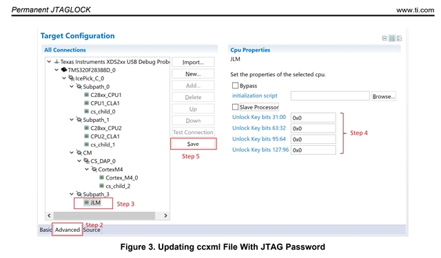 TMS320F2800157: JTAG Unlock - C2000™︎ 微控制器论坛 - C2000 微控制器 - E2E™ 设计支持