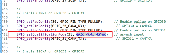 TMS320F280049: 官方例程CAN GPIO配置问题 - C2000™︎ 微控制器论坛 - C2000 微控制器 - E2E™ 设计支持