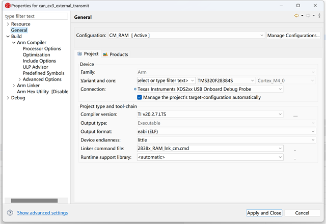 TMS320F28384S: 导入 C:\ti\C2000Ware_4_02_00_00\driverlib\f2838x\examples ...