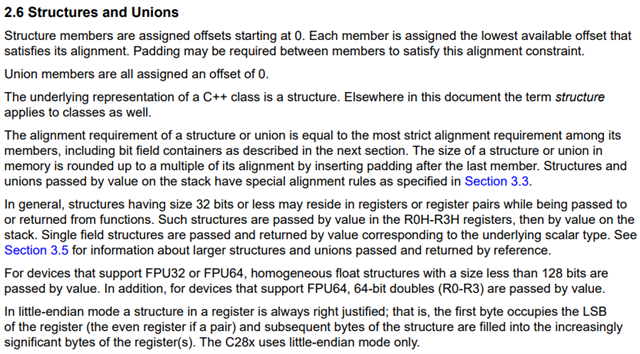 C2000WARE: 内存对齐 - C2000™︎ 微控制器论坛 - C2000 微控制器 - E2E™ 设计支持