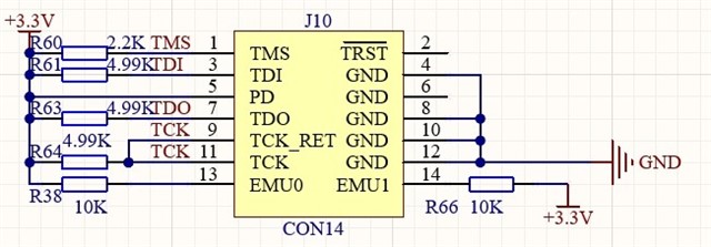 TMS320F280039C: 关于TMS320F280039C无法用XDS100v2烧录程序的问题 - C2000™︎ 微控制器论坛 - C2000 微控制器 - E2E™ 设计支持